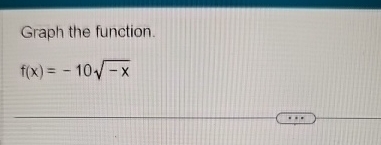 Solved Graph the function.f(x)=-10-x2 | Chegg.com
