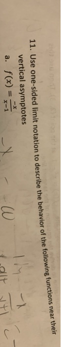 Solved e one-sided limit notation to describe the behavior | Chegg.com