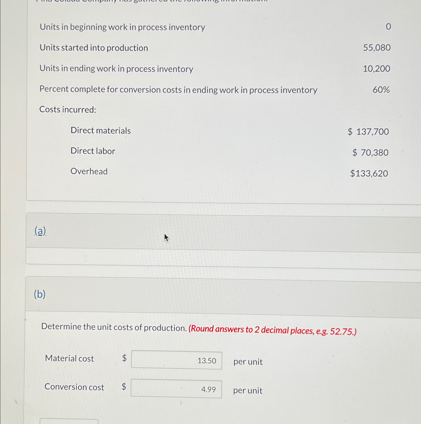 Solved Units in beginning work in process inventoryUnits | Chegg.com