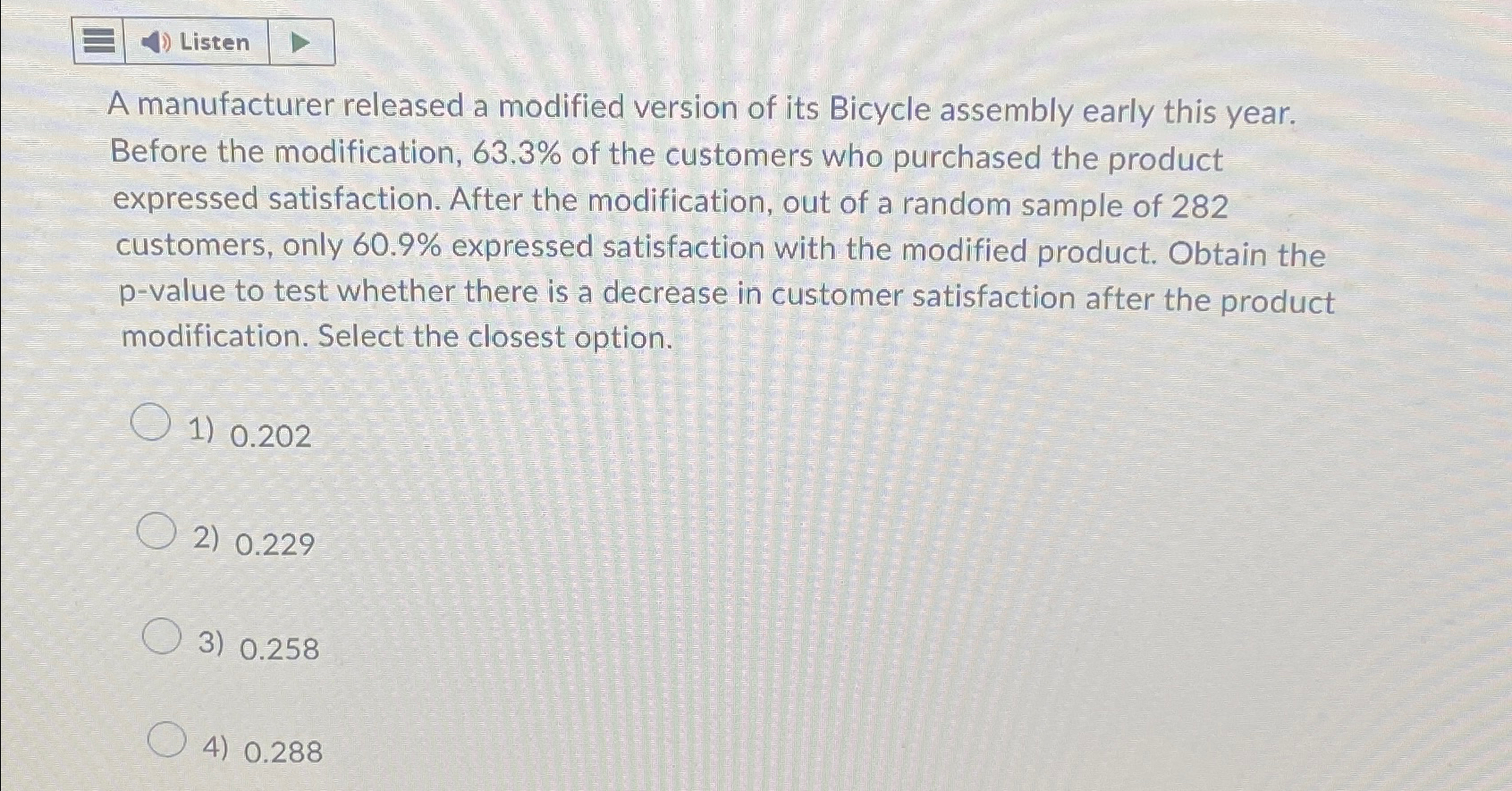 Solved ListenA manufacturer released a modified version of | Chegg.com