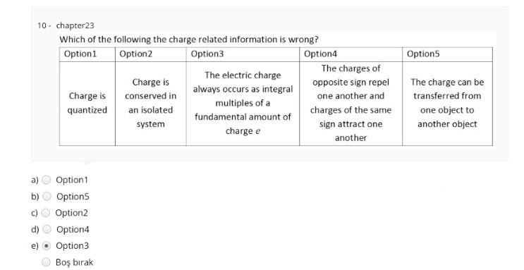 Solved Option 1 Options Option2 Option4 Option 3 Boș bırak | Chegg.com Solved Option 1 Options Option2 Option4 Option 3 Boș bırak | Chegg.com