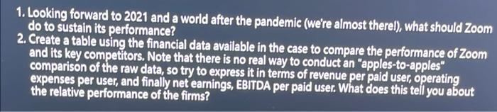 zoom analysis in business case study by using the | Chegg.com