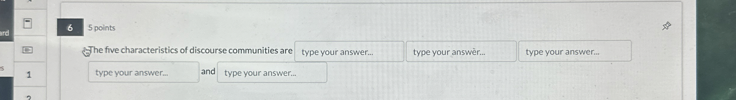 Solved 65 ﻿pointsThe five characteristics of discourse | Chegg.com