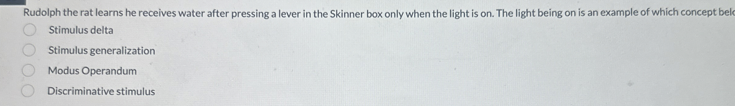 Solved Rudolph the rat learns he receives water after | Chegg.com