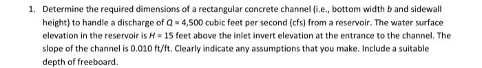 Solved Determine the required dimensions of a rectangular | Chegg.com