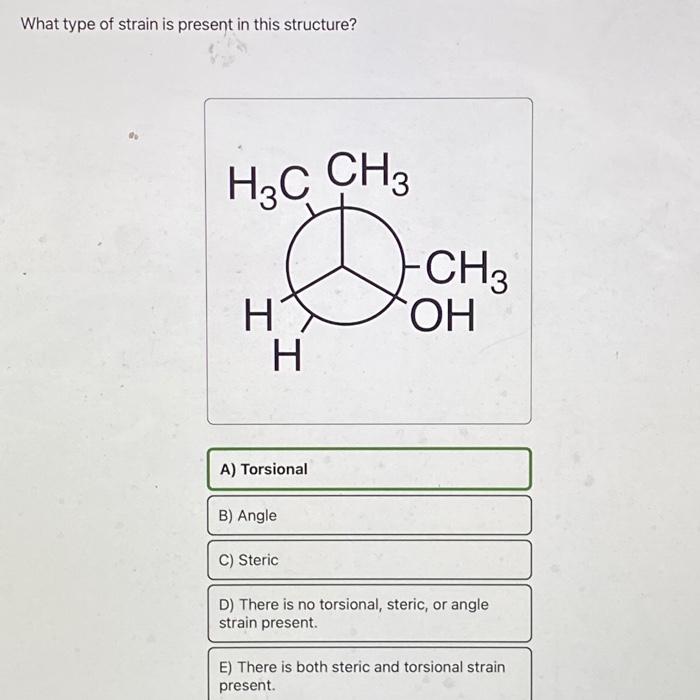 Solved What type of strain is present in this structure? E) | Chegg.com