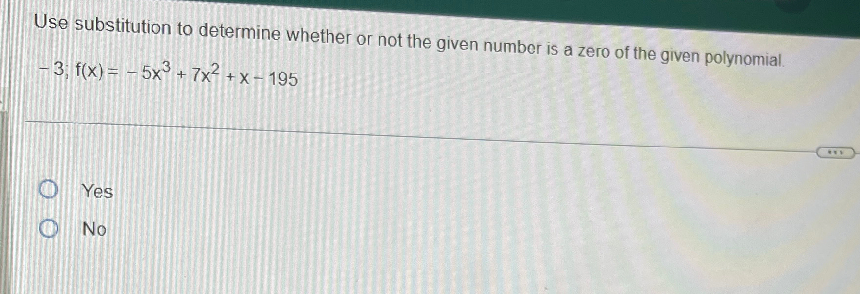 Solved Use substitution to determine whether or not the | Chegg.com