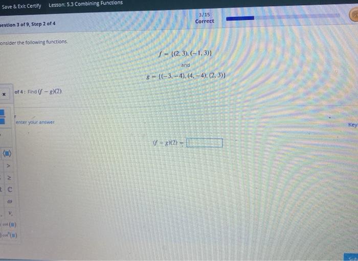 Solved Save & Exte Certify Lesson: 5.3 Combining Functions | Chegg.com