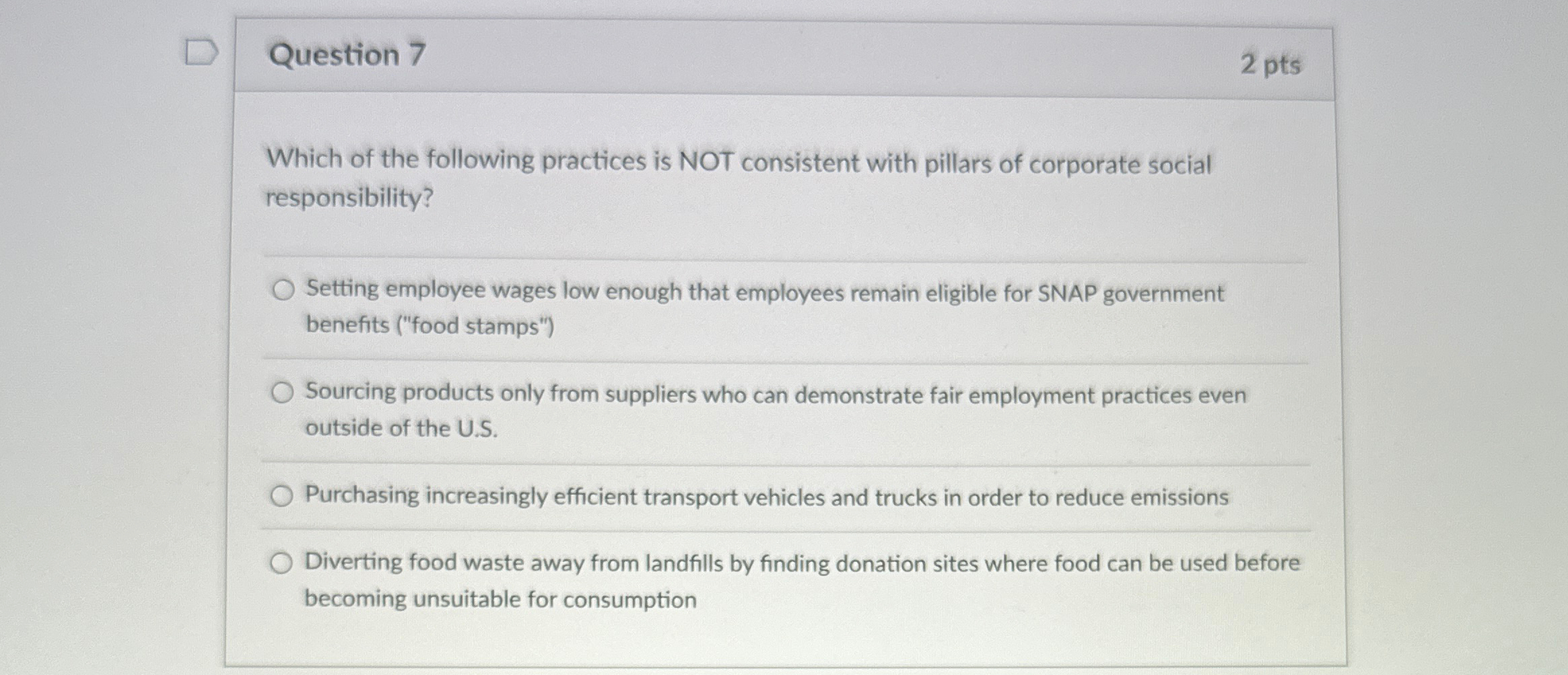 Solved Question 72 ﻿ptsWhich of the following practices is | Chegg.com