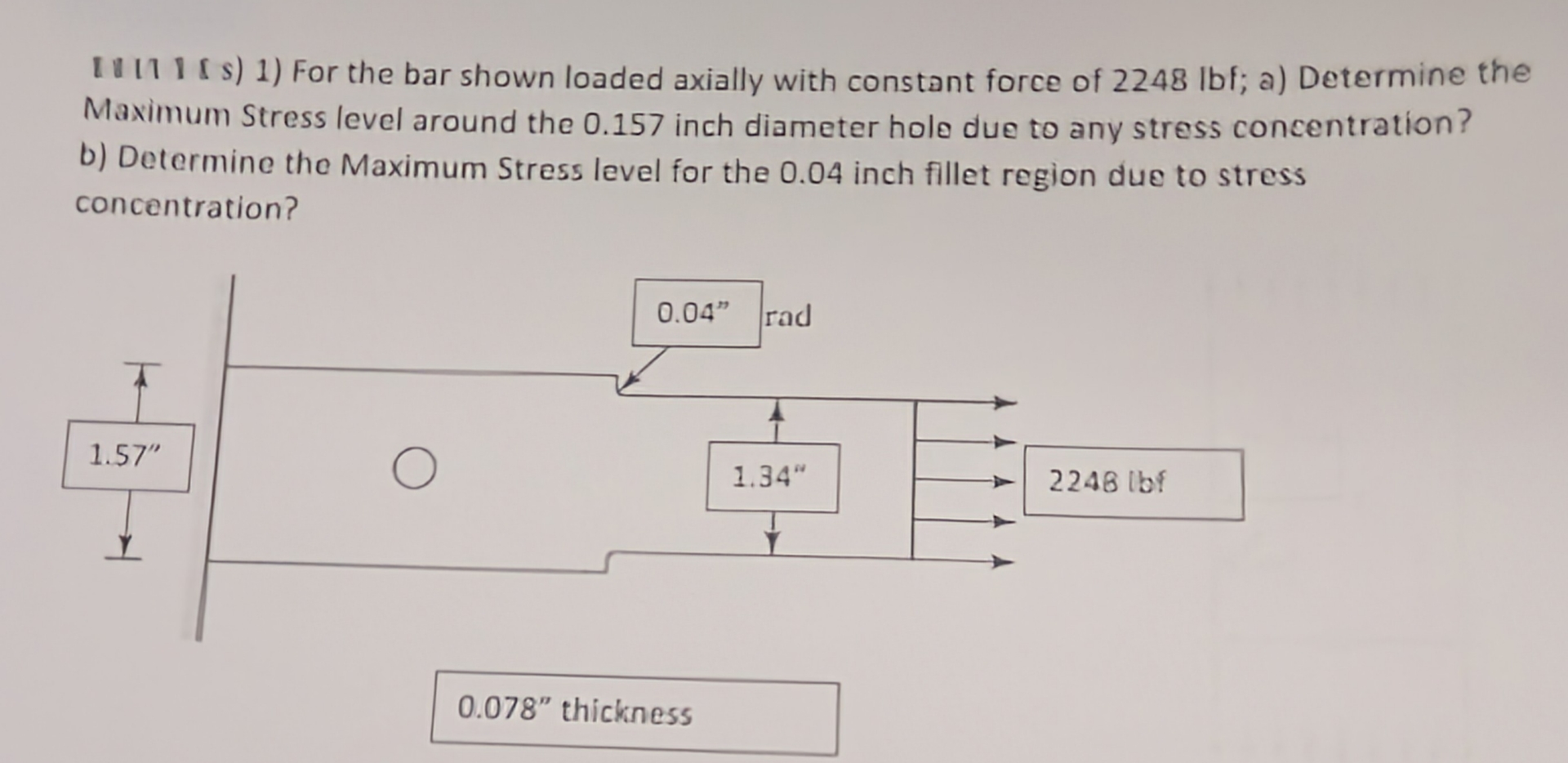 Solved 1) ﻿For the bar shown loaded axially with constant | Chegg.com