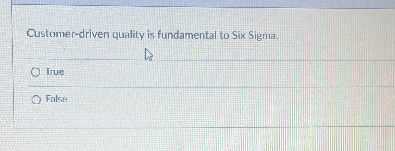 Solved Customer-driven quality is fundamental to Six | Chegg.com