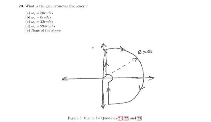 Solved 20. What is the gain crossover frequency? (a) w = | Chegg.com