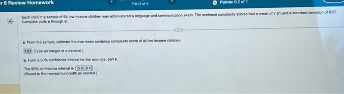 Solved a. From the sample, estimate the true mean sentence | Chegg.com