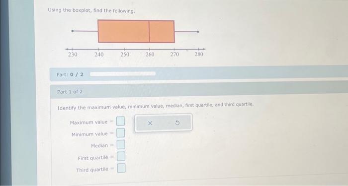 Solved Using The Boxplot Find The Following Part 0 2 Part