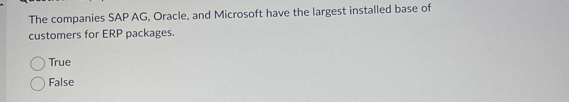 Solved The companies SAP AG, ﻿Oracle, and Microsoft have the | Chegg.com