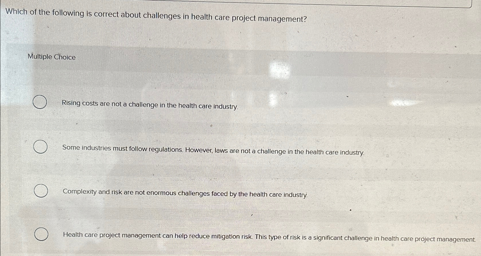 Solved Which of the following is correct about challenges in | Chegg.com