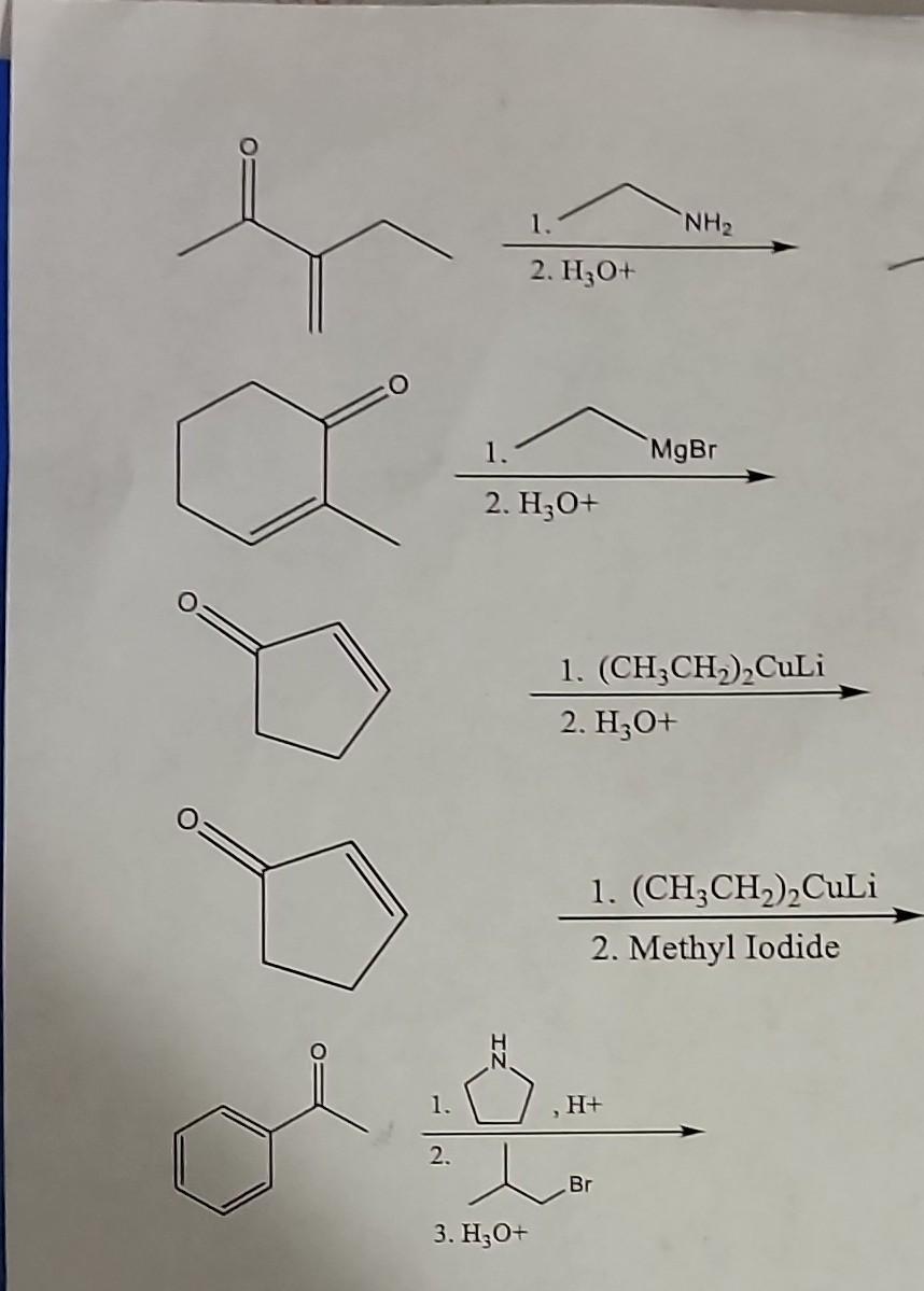 Solved NH211.HO+ 2. HgBr3O+ 1. 2. (CH3C+CH2)2CuLi OHL 1. | Chegg.com