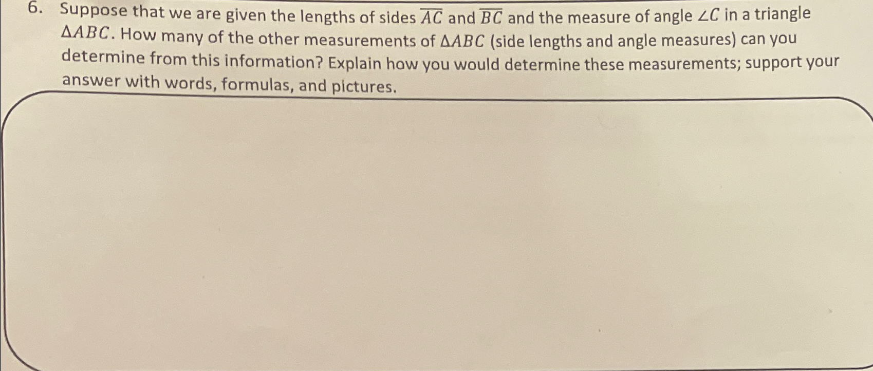 Solved Suppose that we are given the lengths of sides | Chegg.com