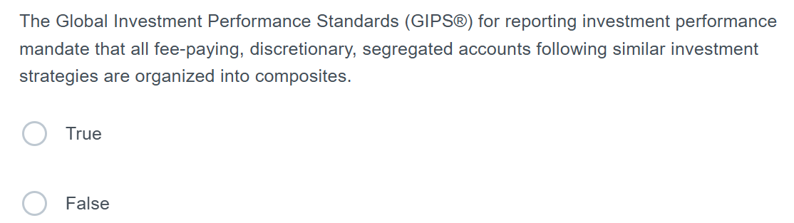 Solved The Global Investment Performance Standards (GIPS®) | Chegg.com