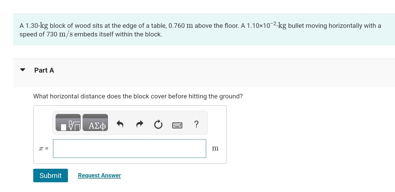 Solved A 1.30-kg ﻿block of wood sits at the edge of a table, | Chegg.com
