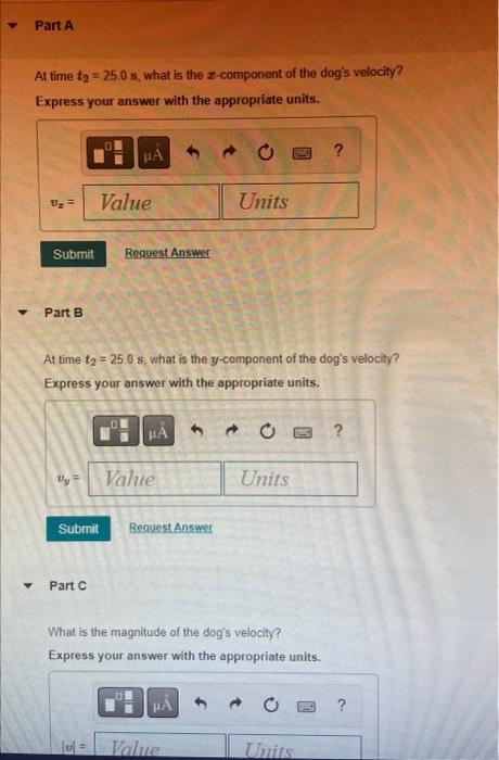 Solved A dog running in an open field has components of | Chegg.com