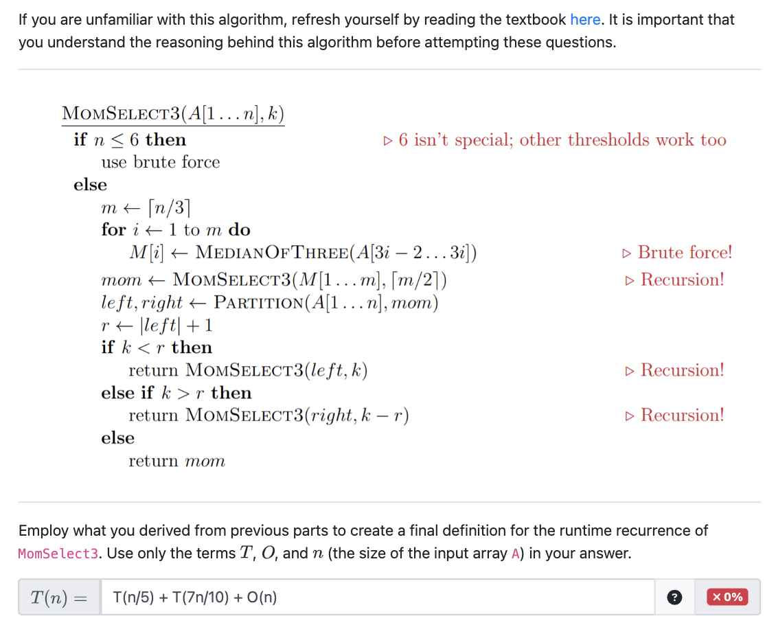 Solved If you are unfamiliar with this algorithm, refresh | Chegg.com