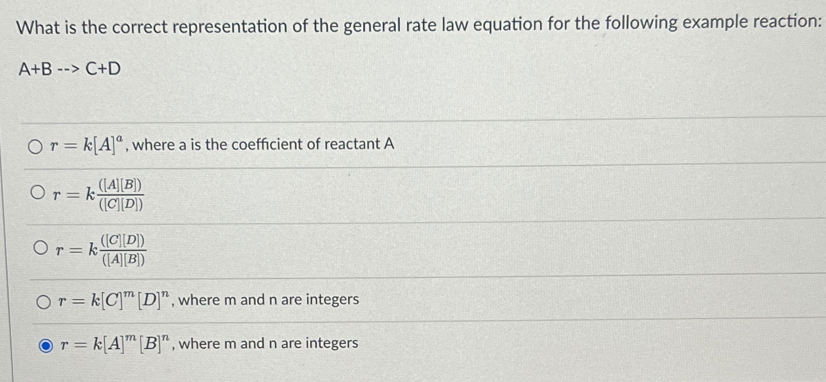 Solved What is the correct representation of the general | Chegg.com
