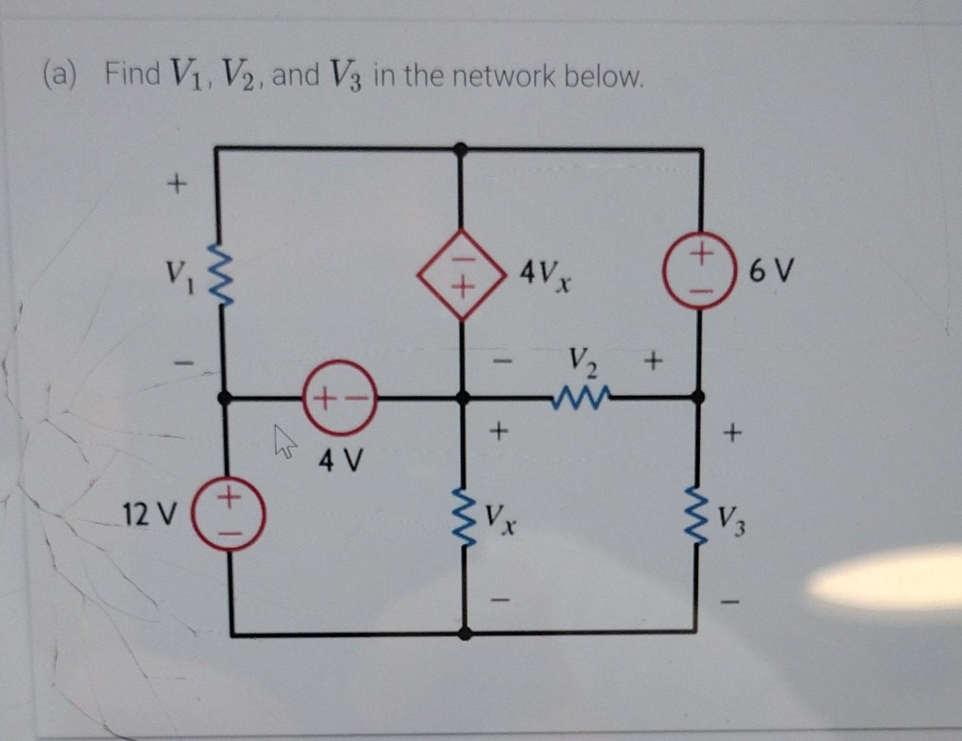 Solved (a) Find V1,V2, and V3 in the network below. | Chegg.com