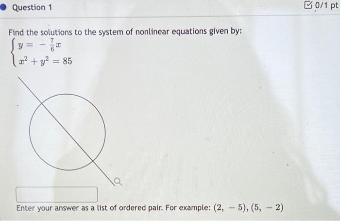 Solved Question 1 Find the solutions to the system of | Chegg.com