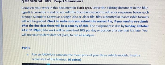 Complete your work in this document in black type. | Chegg.com