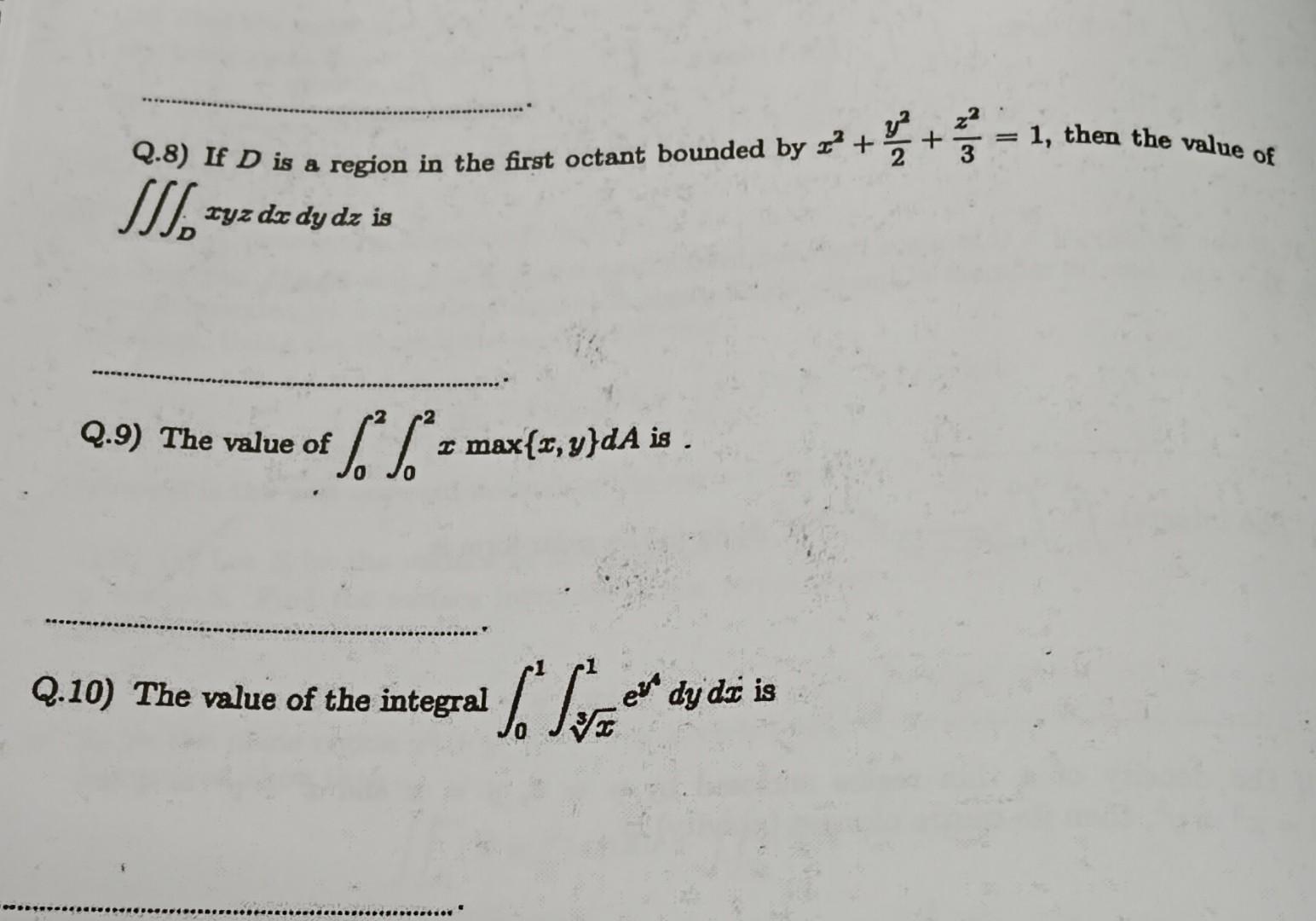 Solved Q.5) The volume of a solid enclosed by the plane | Chegg.com