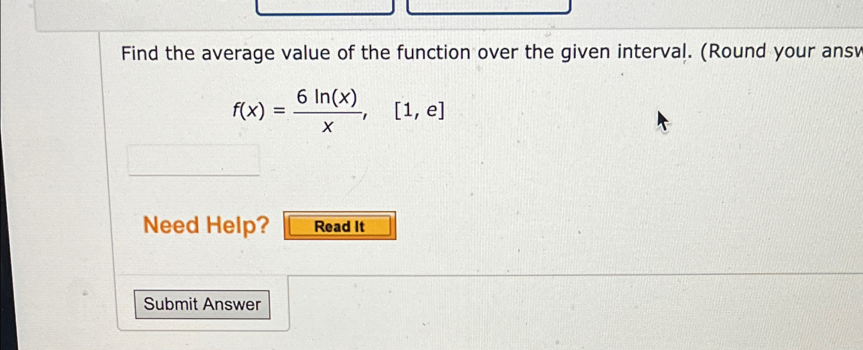 Solved Find the average value of the function over the given | Chegg.com