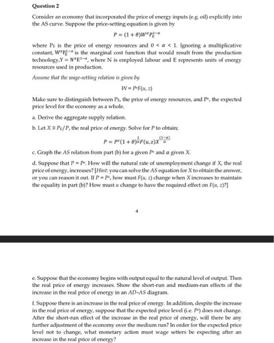 Solved The labor market is characterized by the following | Chegg.com
