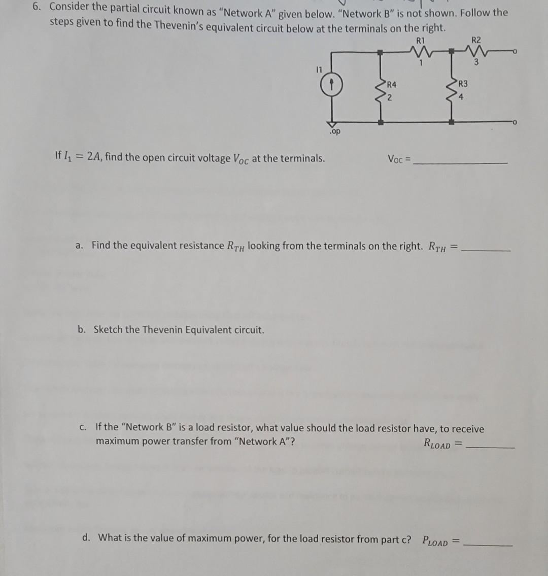 Solved Consider the partial circuit known as "Network A" | Chegg.com