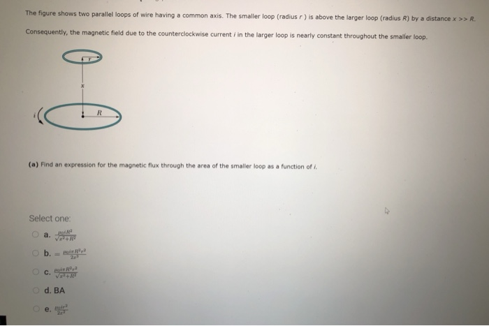 Solved The figure shows two parallel loops of wire having a | Chegg.com