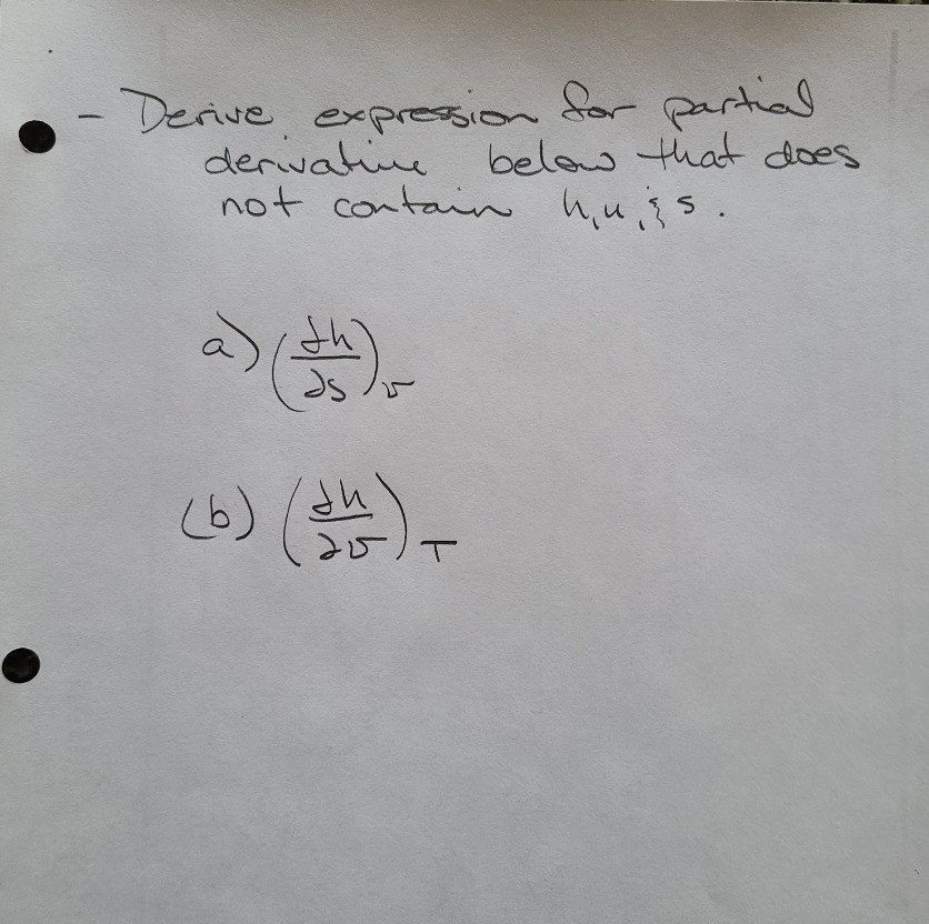 Solved Derive expression for partialderivatiue below that | Chegg.com
