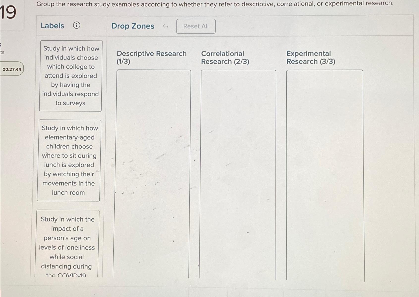 Solved 19Group the research study examples according to | Chegg.com