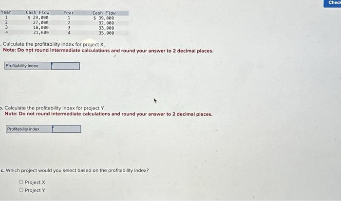 Solved Calculate the profitability index for project X. | Chegg.com