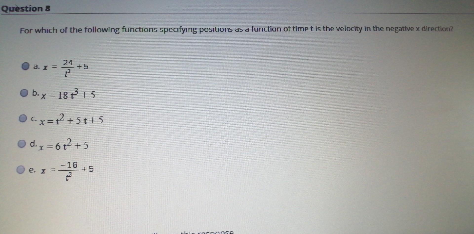 Solved Question 8 For which of the following functions | Chegg.com