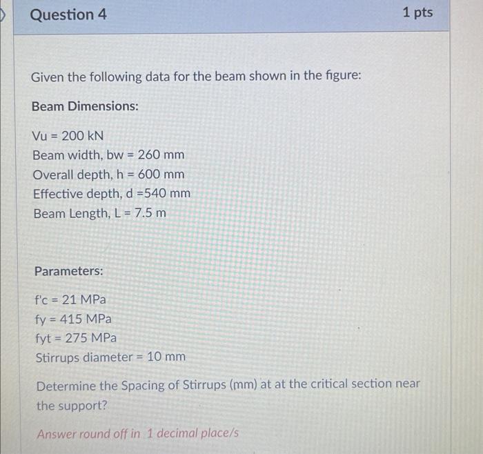 Solved Calculate the ultimate moment capacity (kN−m) of the | Chegg.com