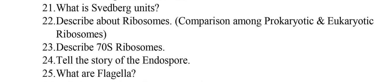 Solved 21. What is Svedberg units? 22.Describe about | Chegg.com