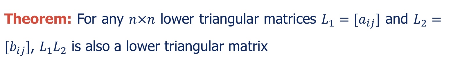 Solved Theorem: For any n×n ﻿lower triangular matrices | Chegg.com