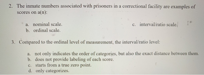 Solved 2. The inmate numbers associated with prisoners in a | Chegg.com