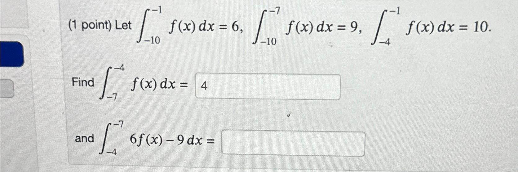 Solved (1 ﻿point) ﻿Let | Chegg.com
