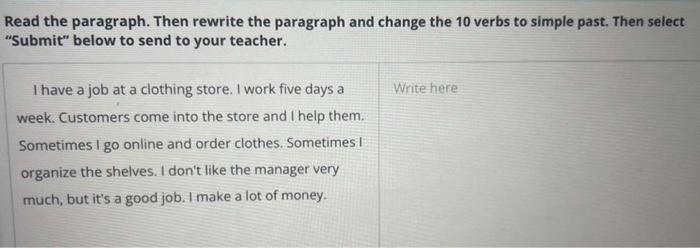 Read the paragraph. Then rewrite the paragraph and | Chegg.com