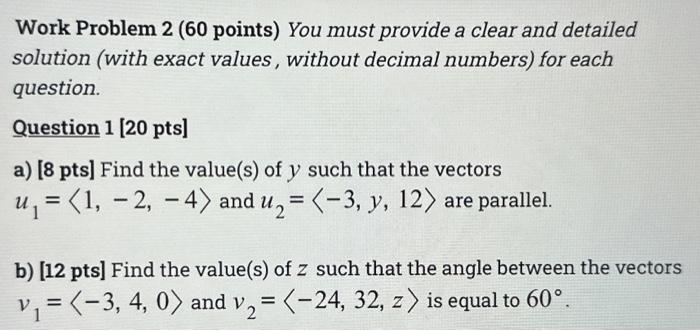 Solved Work Problem 2 ( 60 points) You must provide a clear | Chegg.com