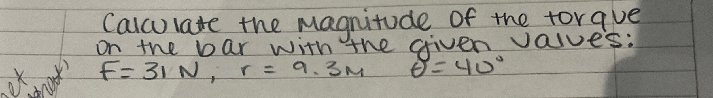 Solved Calculate the Magnitude of the torque on the bar with | Chegg.com
