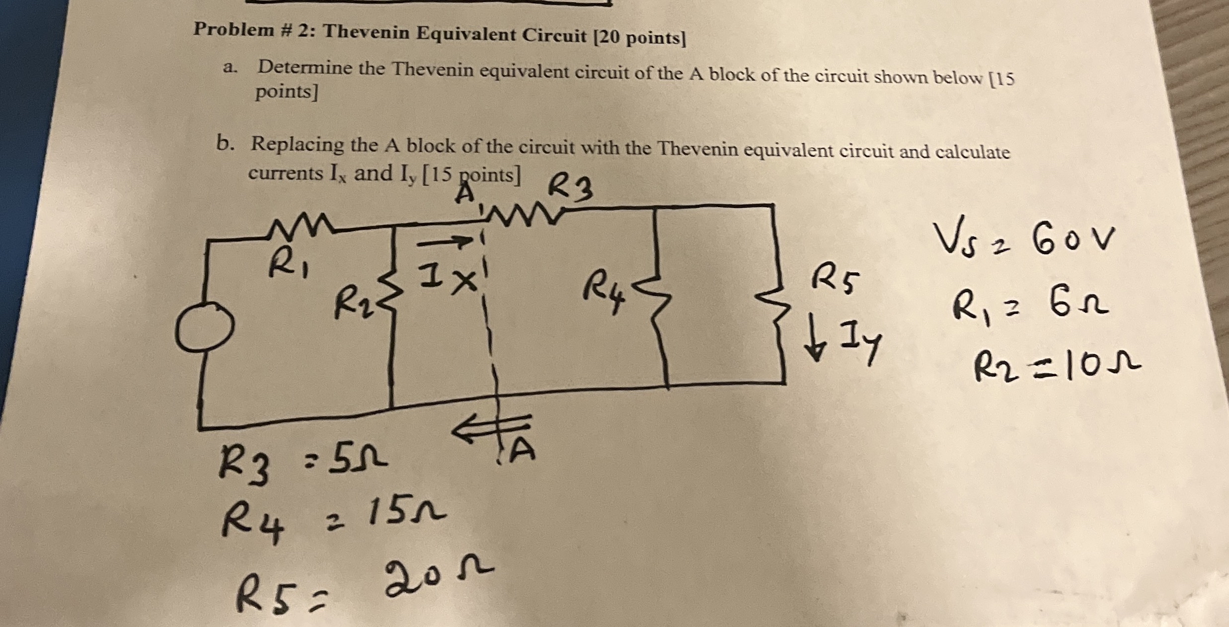 Solved Help ASAP Problem # 2: Thevenin Equivalent Circuit | Chegg.com