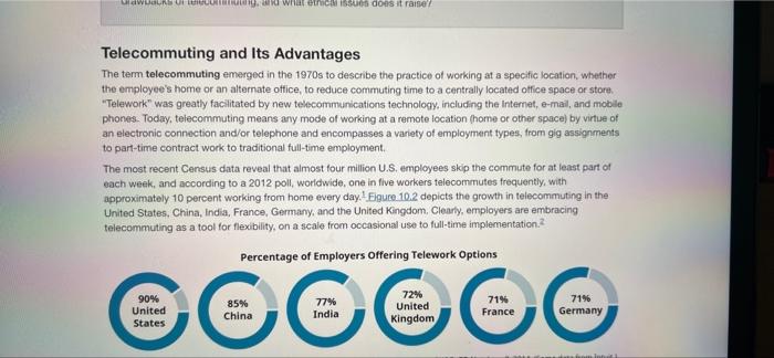Solved Telecommuting and Its Advantages The term | Chegg.com