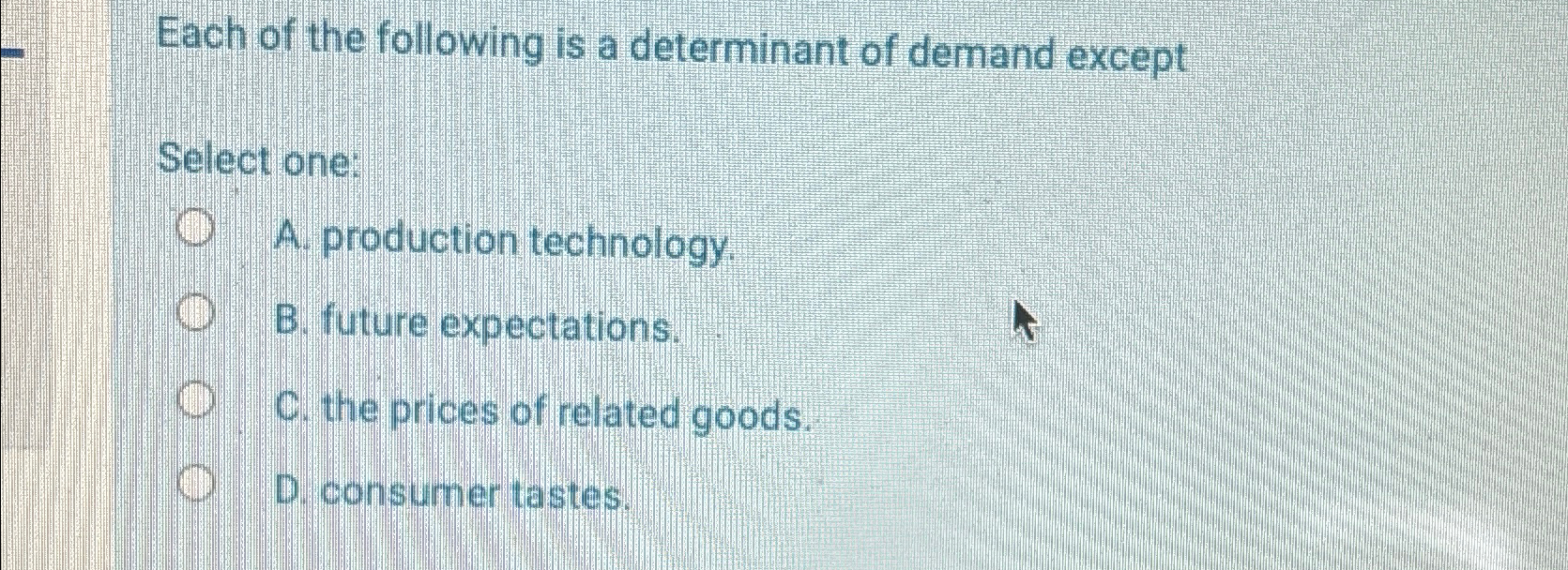 Solved Each of the following is a determinant of demand | Chegg.com